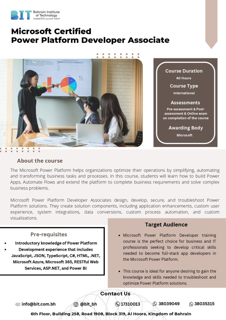 Microsoft Certified Power Platform Developer Associate – BIT